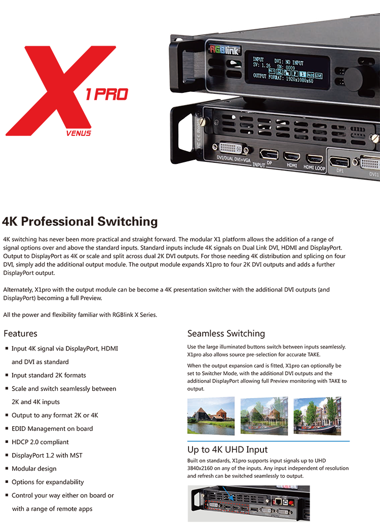 RGBlink Venus X1 Pro 4K LED display video processor for imply professional 4K scaling and ...