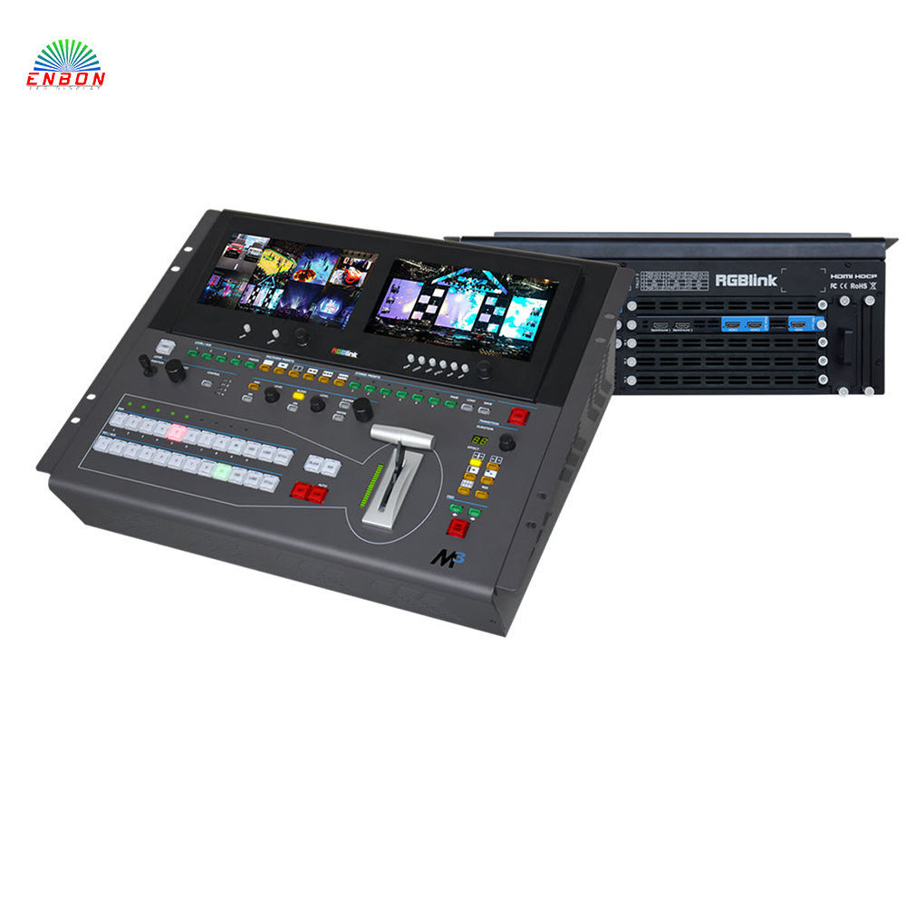 RGBlink M3 X3 Live all-in-one vision mixer and scaler console for LED display rental performance ...